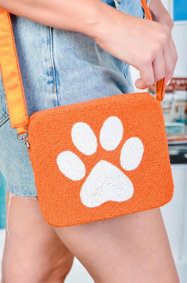 Tiana Designs Paw Beaded Bag In Orange - ShopStyle