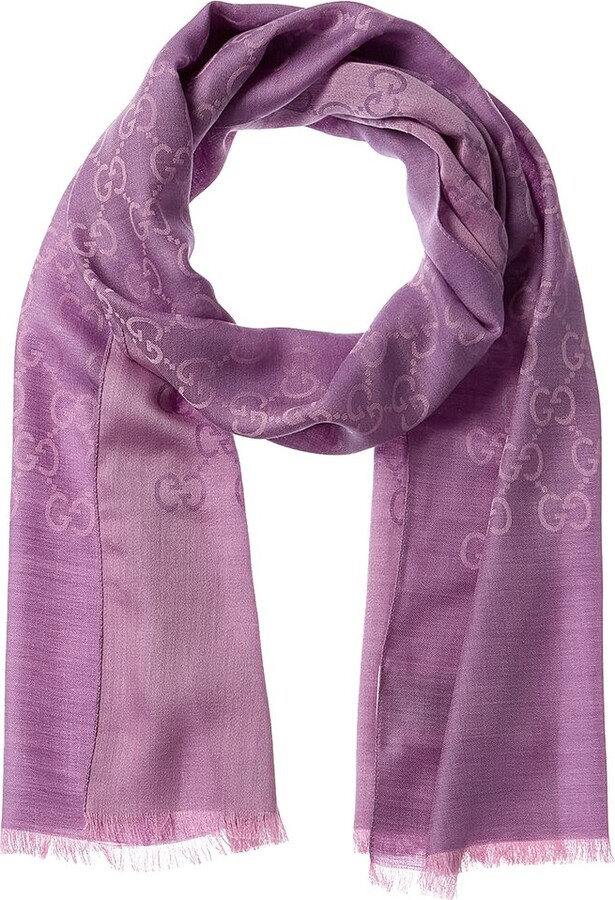 Gucci Logo Small Jacquard Wool & Silk-Blend Scarf - ShopStyle Scarves ...
