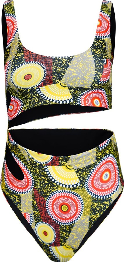 Oliveankara Women's Reversi Monokini One Piece Swimsuit Black Dreamy ...