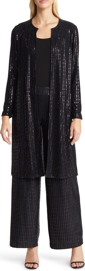 Anne Klein Linear Sequin Duster - ShopStyle Sweaters
