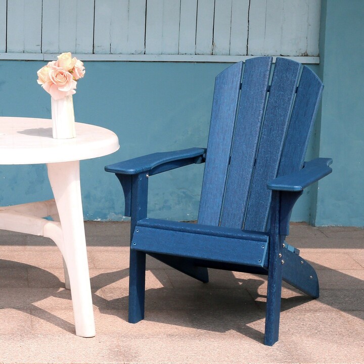 Calnod All Weather Solid Wood HDPE Adirondack Chair, Ergonomic Seat ...