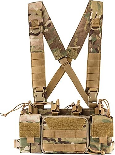 OneTigris Tactical Chest Rig with 5.56/7.62 Rifle Mag Pouches Pistol ...