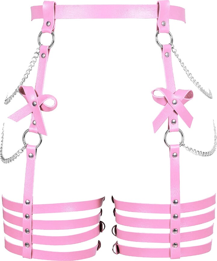 BBOHSS Women's Body Harness Leg Garter Belt Leather Waist Harness Body ...