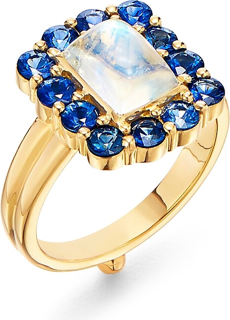 Female Temple St. Clair 18K Yellow Gold Color Theory Moonstone & Blue ...