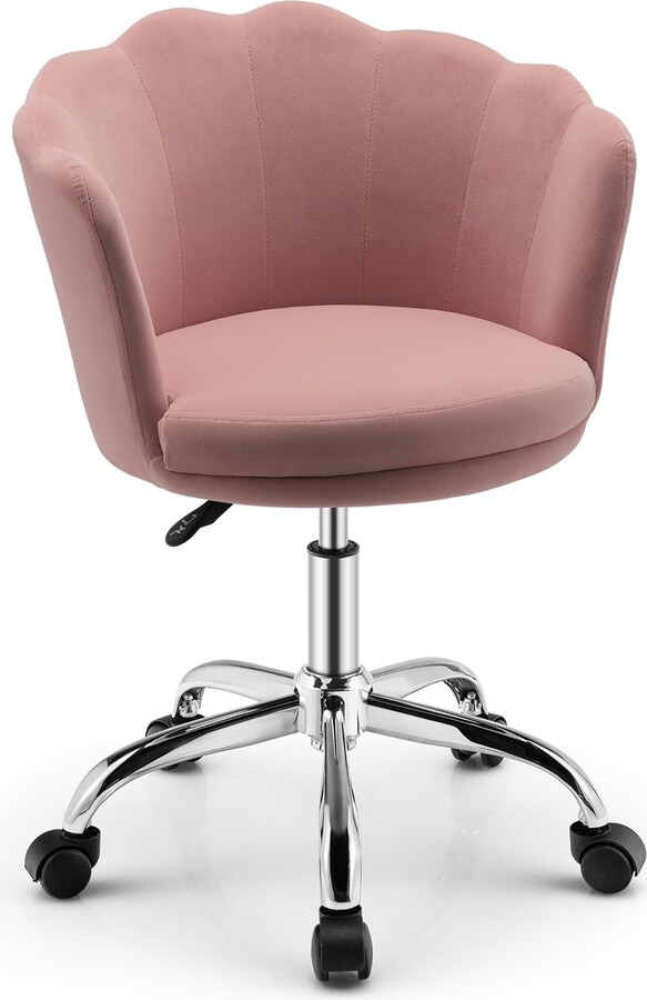 Velvet Petal Shell Vanity Chair Adjustable Swivel Home Office Chair ...
