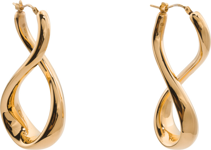 Milor Gold Made In Italy 14k Gold Figure Eight Hoop Earrings - ShopStyle