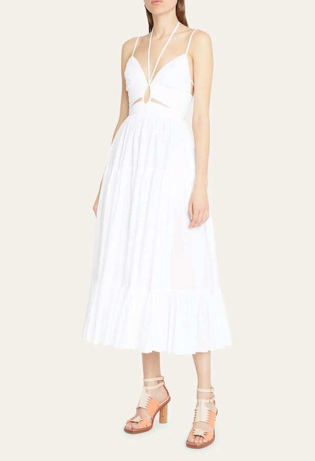 Ulla Johnson Women's Phoebe Dress Halter Neck Cut Out In White - ShopStyle