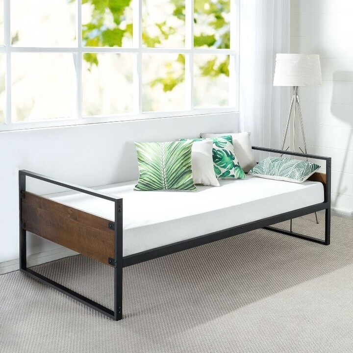 Twin Modern Wood Metal Daybed Frame with Steel Slats - ShopStyle