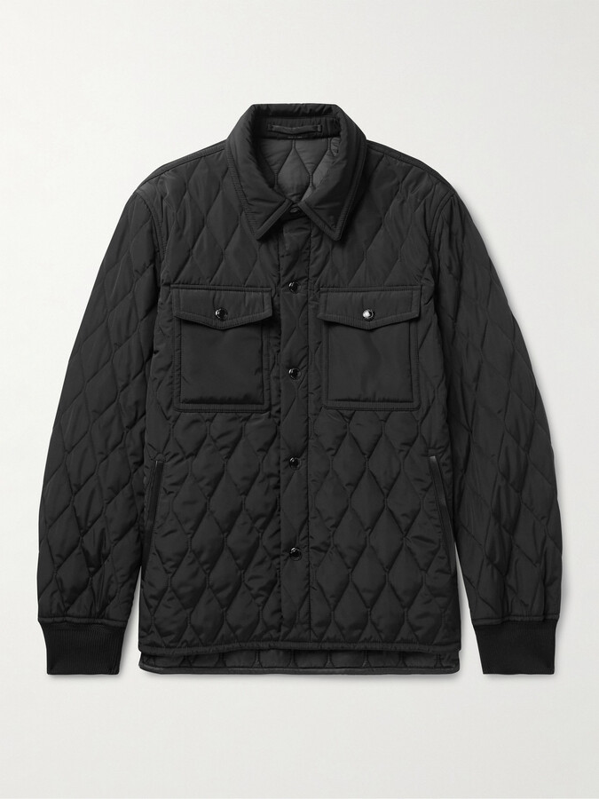 Tom Ford Leather-Trimmed Quilted Shell Jacket - ShopStyle Down & Puffer ...