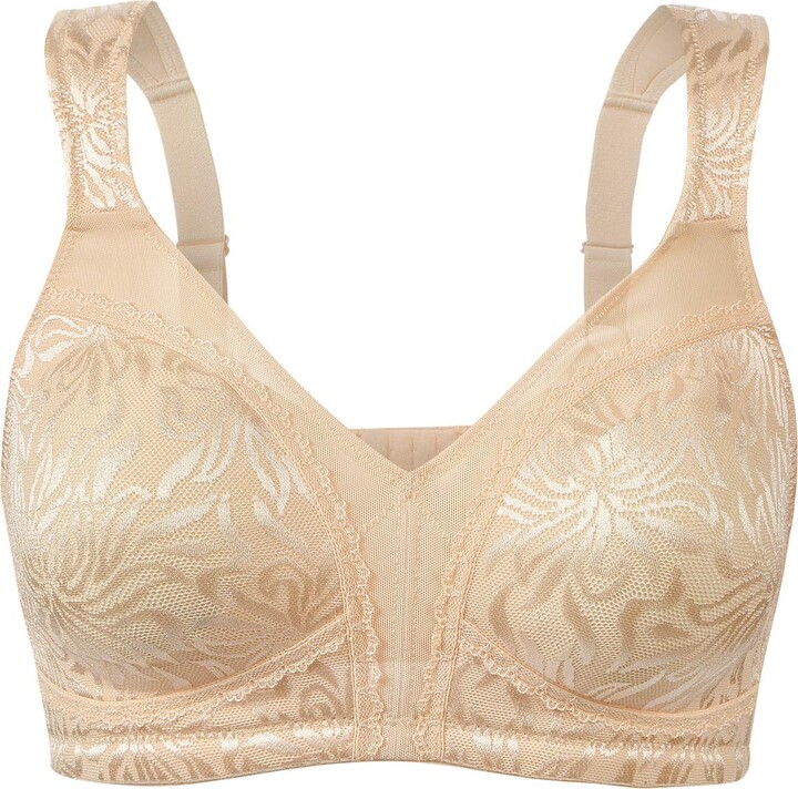 WingsLove Women's Full Cup Minimizer Bra Wide Straps Non-Wired No ...