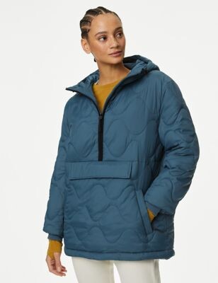 Goodmove Quilted Half Zip Hooded Puffer Jacket - ShopStyle
