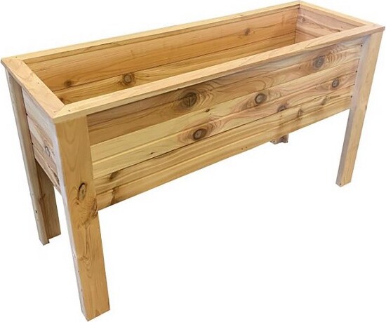 Real Wood Products 22 in. H X 38 in. W X 12 in. D Cedar Elevated Garden ...