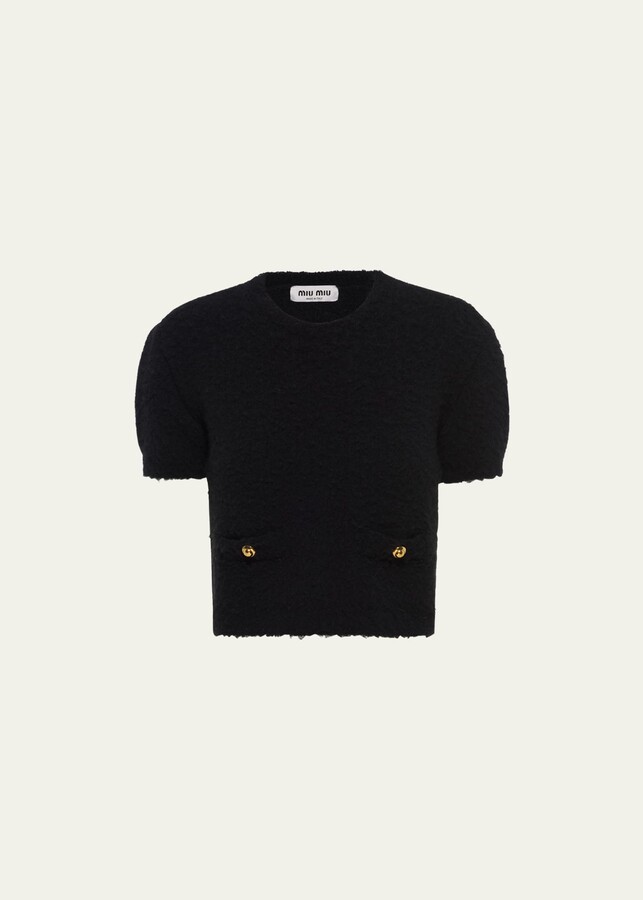 Miu Miu Crop Boucle Top - ShopStyle