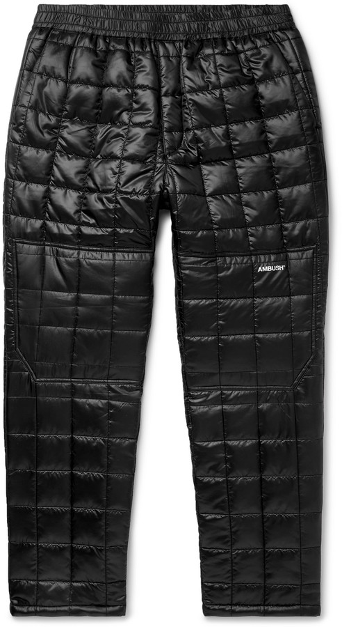 Ambush Tapered Logo-Print Quilted Coated-Cotton Track Pants - ShopStyle ...