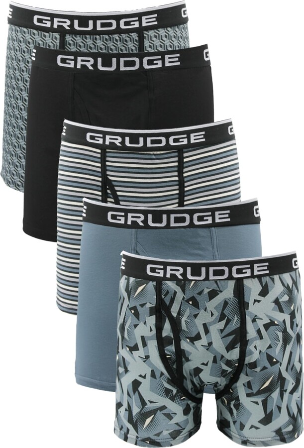 Grudge Men's Boxers Shorts (5 Pack) Multipacked Underwear Gift Set ...