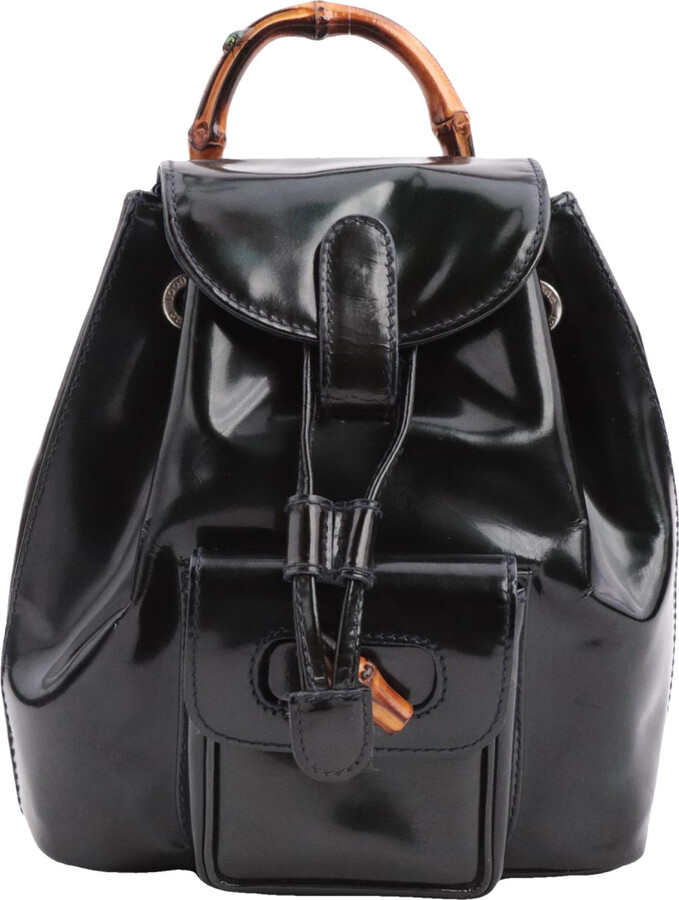 Gucci Bamboo patent leather backpack - ShopStyle