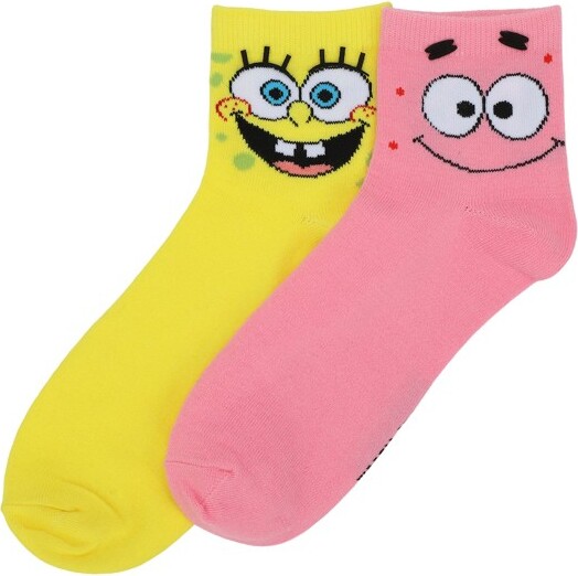SpongeBob Squarepants SquarePant Adult Quarter Crew Ankle Sock - 2-Pack ...