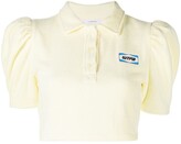 pushBUTTON Puff Sleeve Cropped Polo Top - ShopStyle