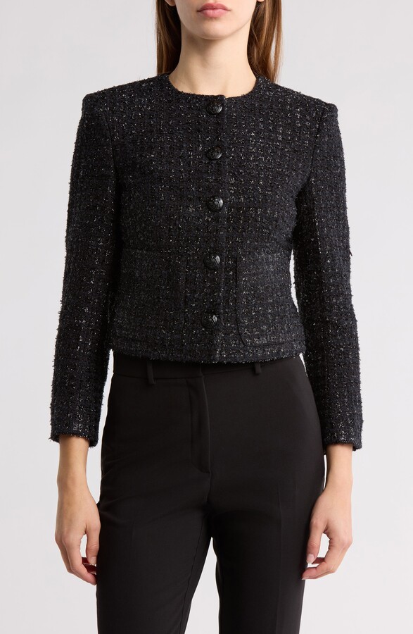 Veronica Beard Nathan Shimmer Tweed Jacket - ShopStyle