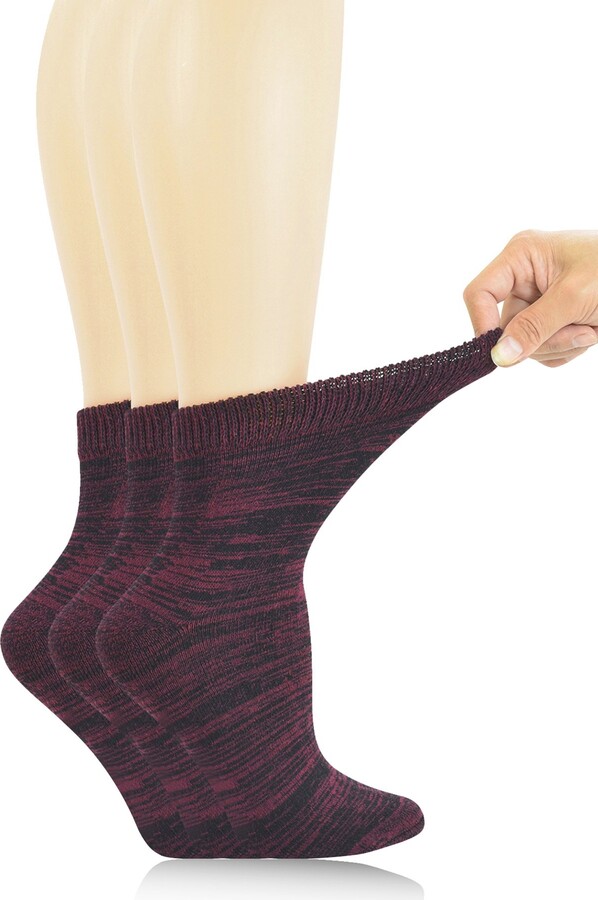 Yomandamor Women's 3 Pairs Bamboo Non-Binding Quarter Thermal Warm ...