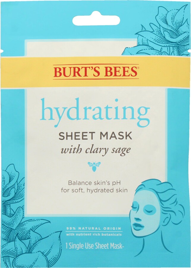Burt's Bees Hydrating Sheet Mask With Clary Sage by for Women - 0.33 oz ...