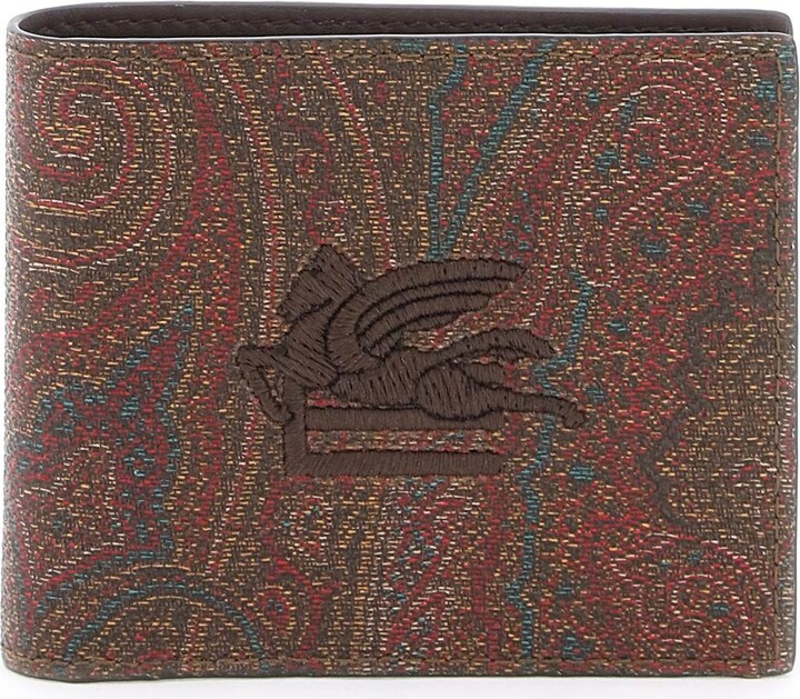 Etro paisley bifold wallet with pegaso logo - ShopStyle
