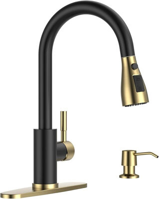 FashionSecretsLLC APPASO Black and Gold Kitchen Faucet, Gold Kitchen ...