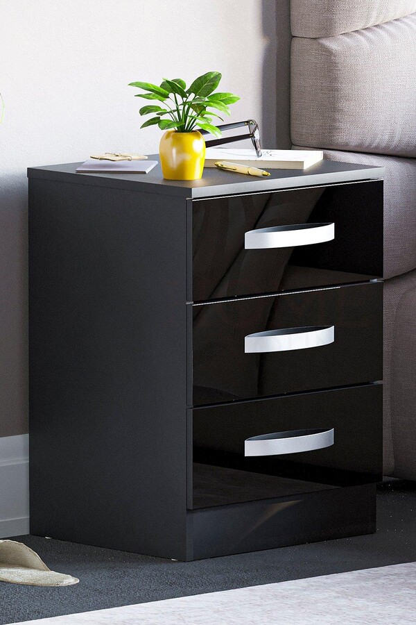 Home Discount Vida Designs Hulio 3 Drawer Bedside Cabinet Storage ...
