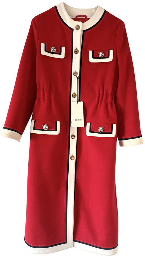 Gucci red Wool Coats - ShopStyle