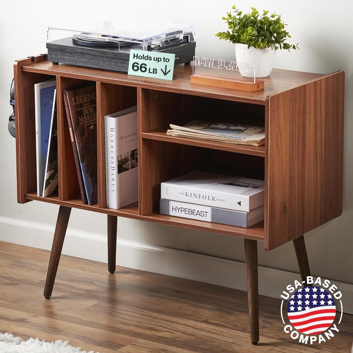 LOFT + IVY Record Player Stand with Vinyl Storage – Turntable Table ...