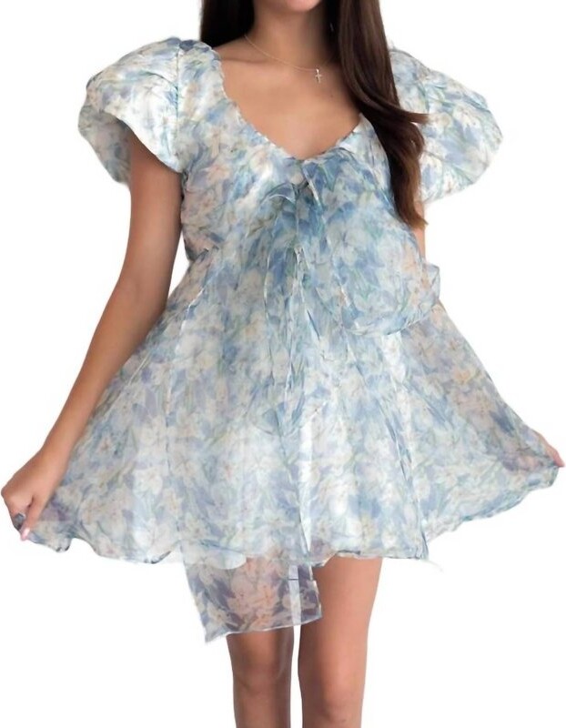 Fore Collection Garden Glam Dress In Blue - ShopStyle