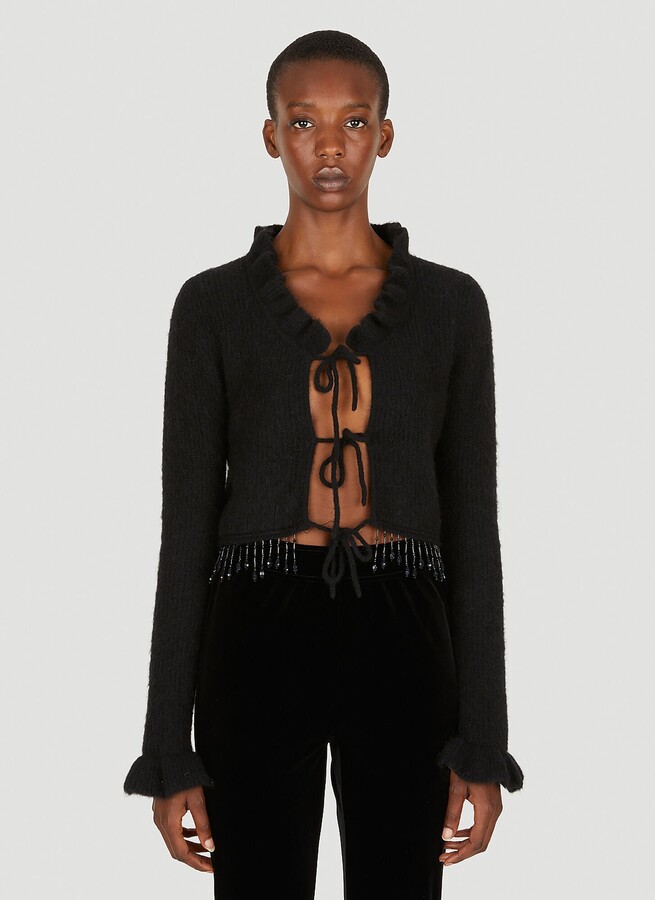 Ganni Ruffled Bolero Jacket in Black - ShopStyle