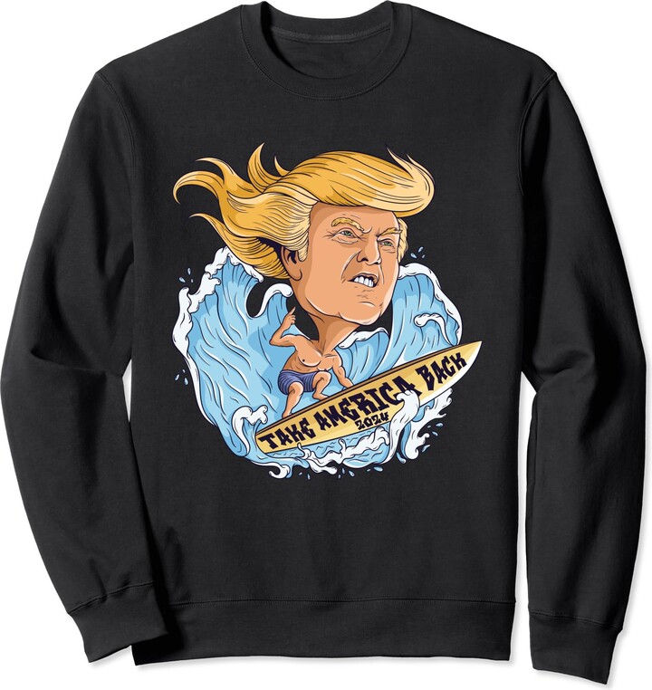 All Aboard The Trump Wave Surf Gifts Donald Trump Take America Back 2024 Surfboard Election Surf ...