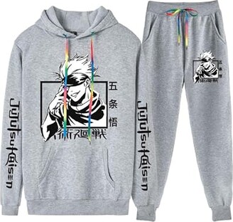 HongwenStore Anime Jujutsu Kaisen Hoodies Pants Two Piece Set Gojo ...