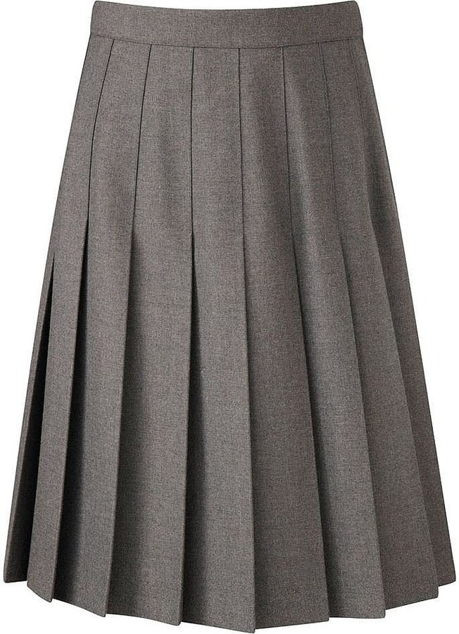 Banner Davenport Knife Pleat School Skirt Grey Waist 30" - ShopStyle
