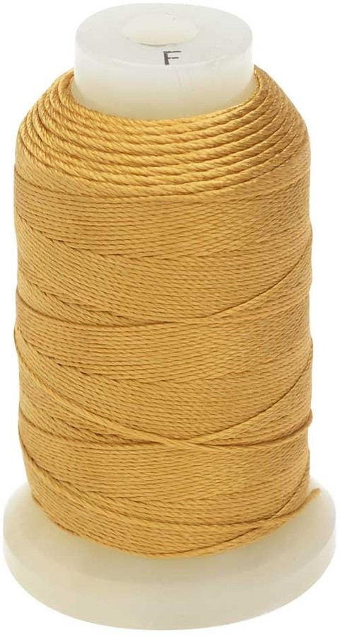 Beadsmith 100% Silk Beading Thread, Size F, 140 Yards, 1 Spool, Gold ...