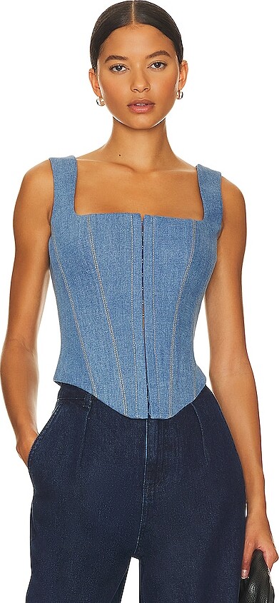 Rozie Corsets Denim Corset Top - ShopStyle