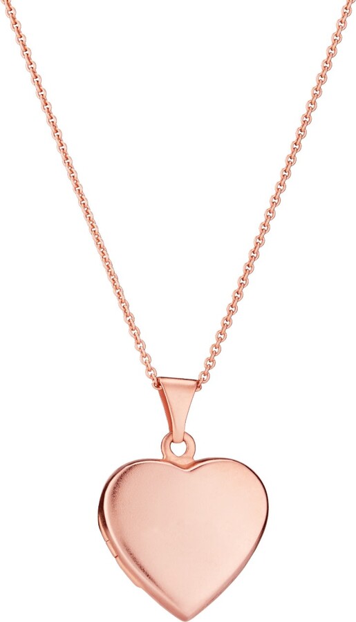 Posh Totty Designs Women's Rose Gold Plated Heart Locket Necklace ...