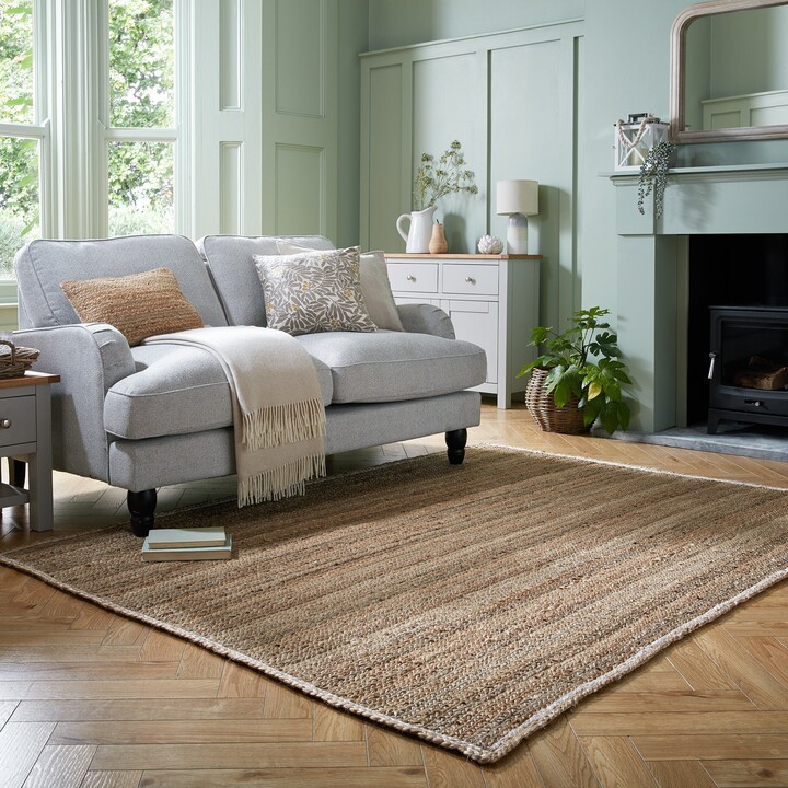 Dunelm Caleb Jute Border Rug Caleb Natural and White - ShopStyle