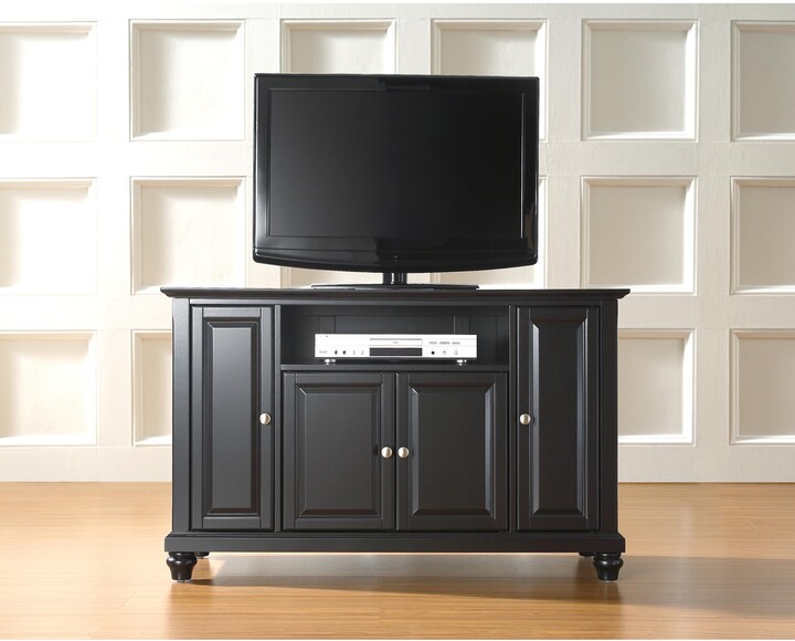 Crosley Furniture Cambridge Black Wooden 48-inch TV Stand w/ 4 Doors ...