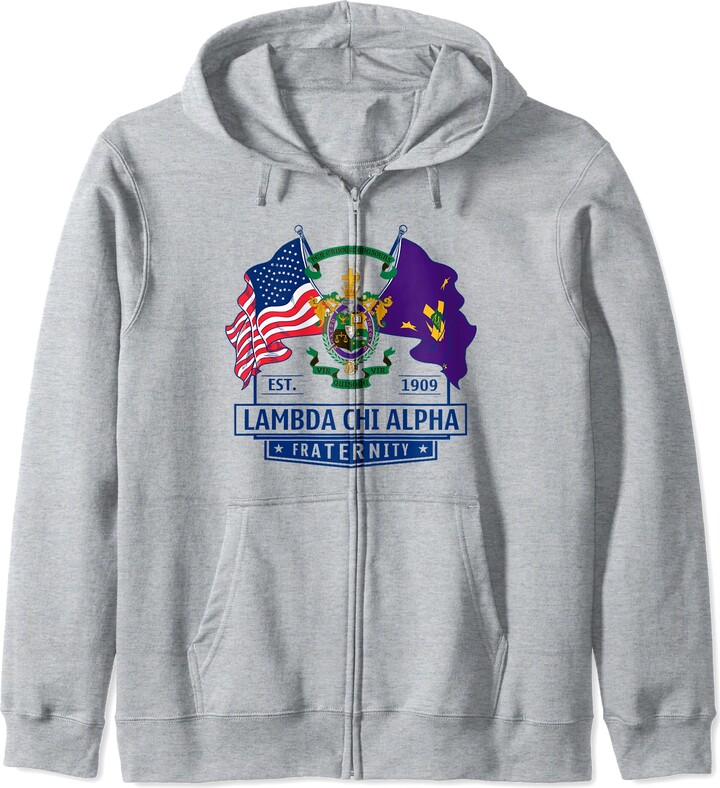 AMAZIGREEK Lambda Chi Alpha Fraternity Est.1909 Lambda Zip Hoodie - ShopStyle