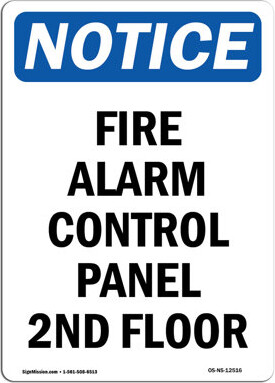 SignMission Fire Alarm Control Panel 2Nd Floor Sign - ShopStyle Desks