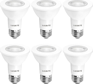 Luxrite 6.5 Watt (50 Watt Equivalent), PAR20 LED, Dimmable Light Bulb, E26/Medium (Standard ...
