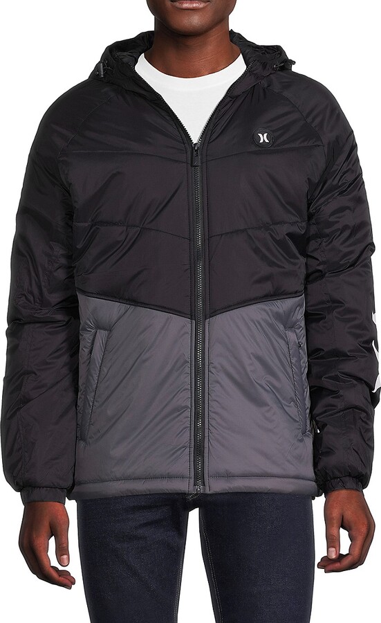 Hurley Hooded Cargo Puffer Jacket - ShopStyle