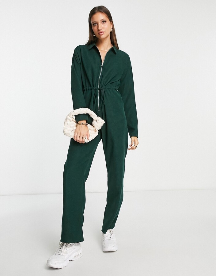 Lola May zip front baby cord boilersuit in forest green - ShopStyle ...