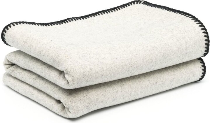 Kvadrat X Raf Simons Neutral Double Face Logo Wool Throw - ShopStyle