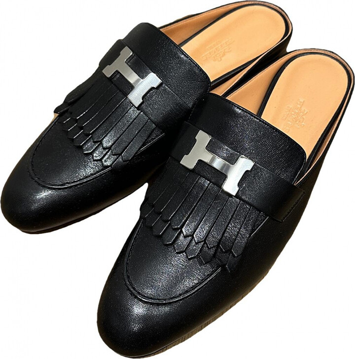 Hermes Leather mules & clogs - ShopStyle