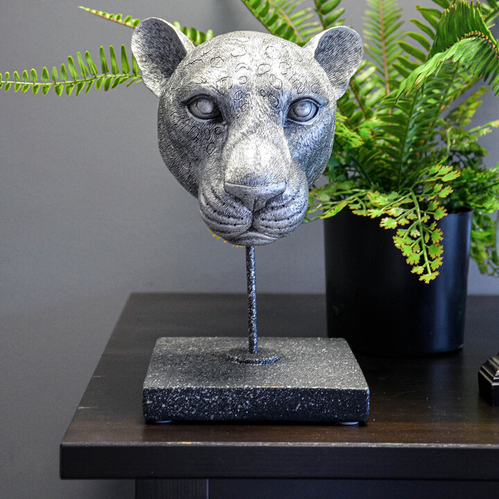 Dunelm Silver Leopard Head Figurine Silver - ShopStyle Decor