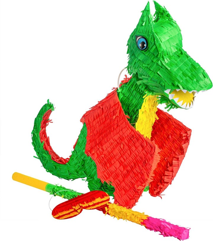 Fax Potato Pinatas Dragon Cardboard Pinata, Stick and Blindfold Set ...