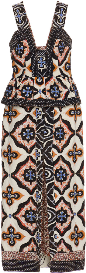 Ulla Johnson Dalia Printed Cotton Peplum Dress - ShopStyle